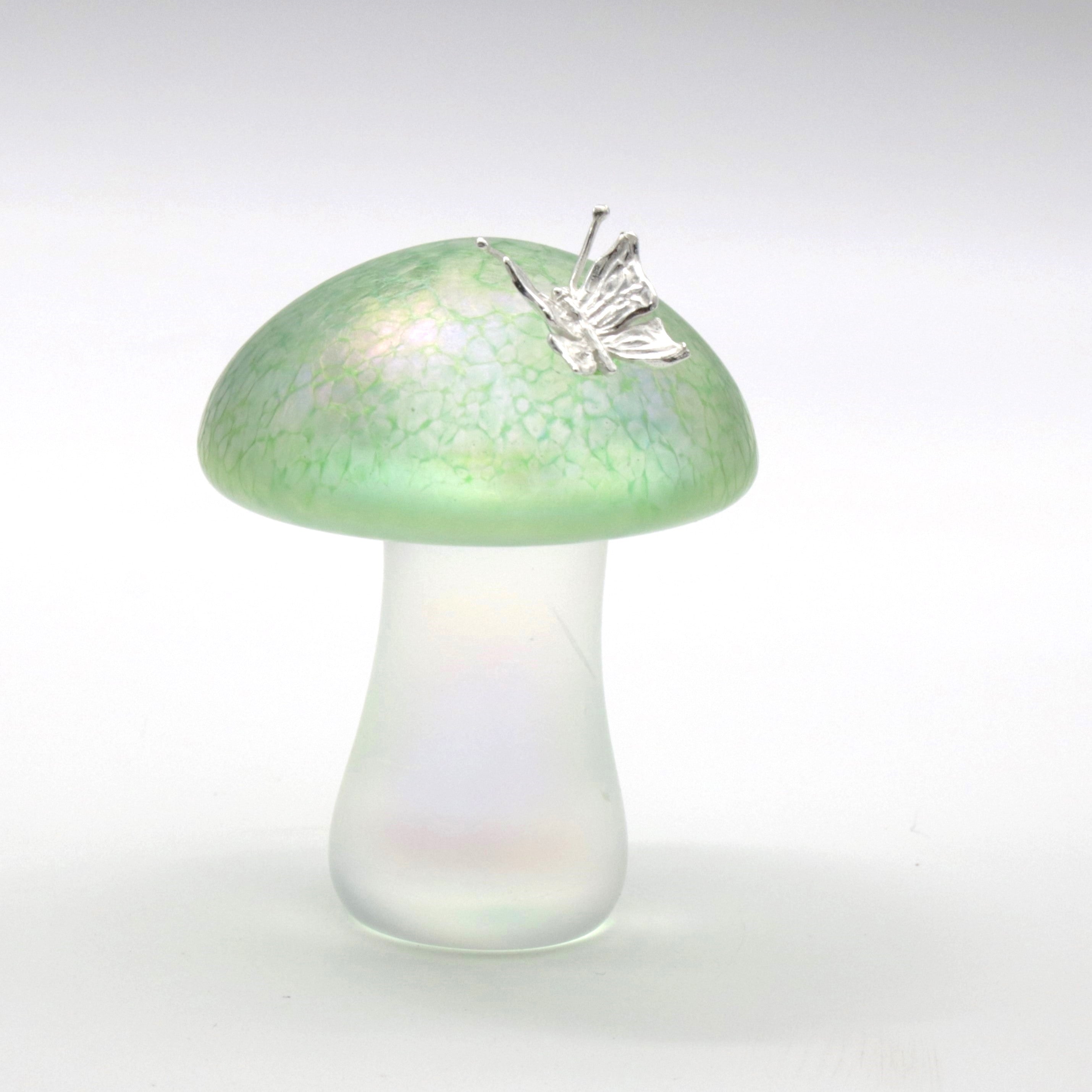 Mushroom with Silver Butterfly – Ditchfield Glass